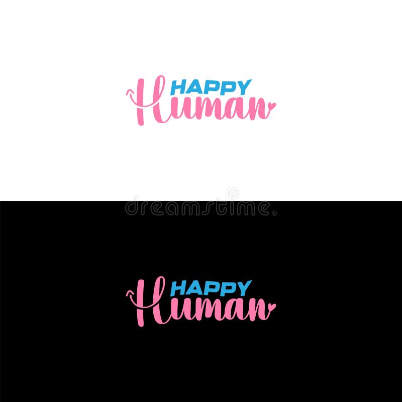 Happy Human Fun Friendly Word Mark Logo Design Stock Illustration ...