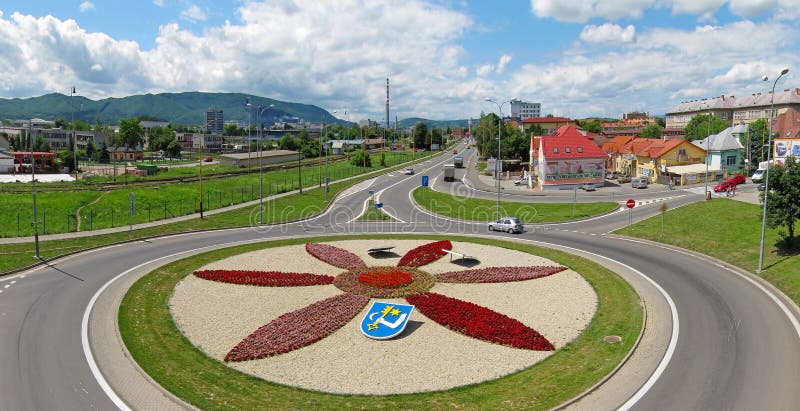 Humenne roundabout editorial image. Image of town, slovakia - 26502200