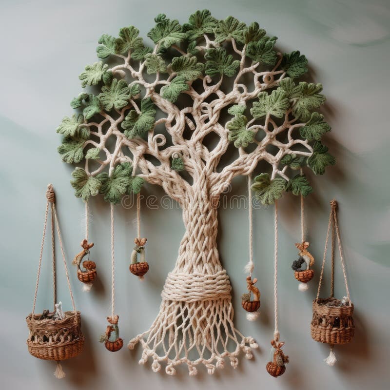 Humid Tree: Children S Macrame Made from Natural Materials Stock ...