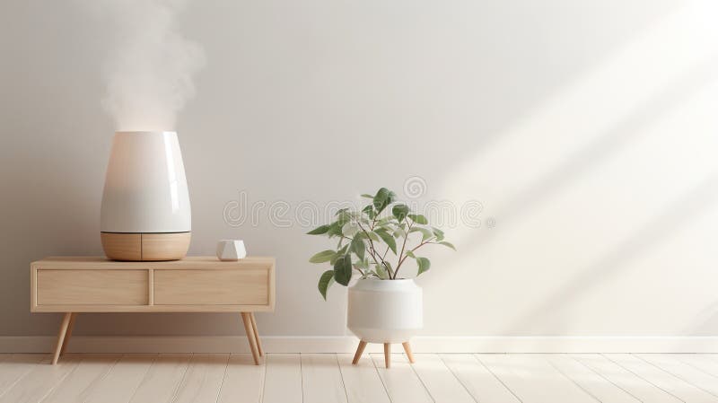 The Humidifier on the Table in the Apartment Makes the Air Moist Stock ...