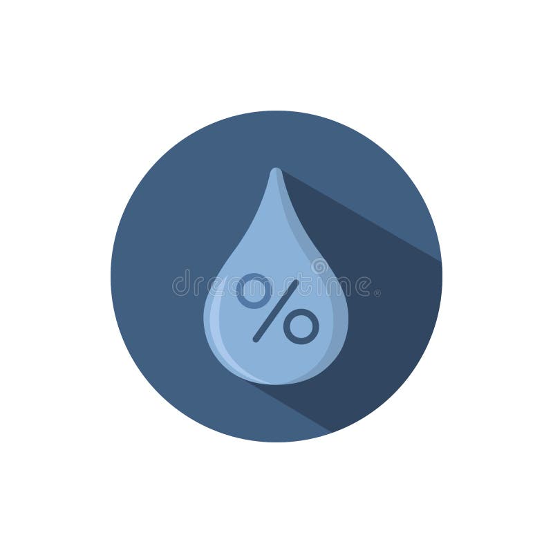 Humidity. Flat Icon on a Circle. Weather Vector Illustration Stock ...