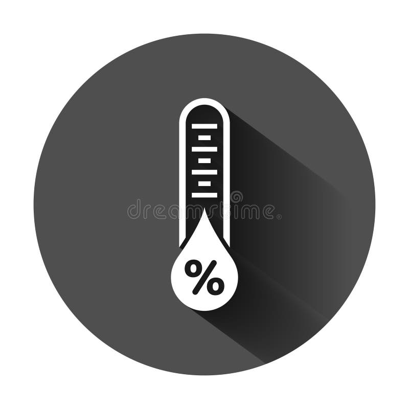 Humidity Icon in Flat Style. Climate Vector Illustration on Black Round ...