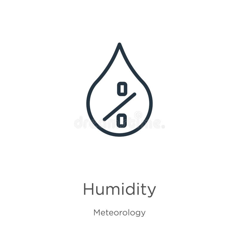Humidity Icon. Thin Linear Humidity Outline Icon Isolated on White ...