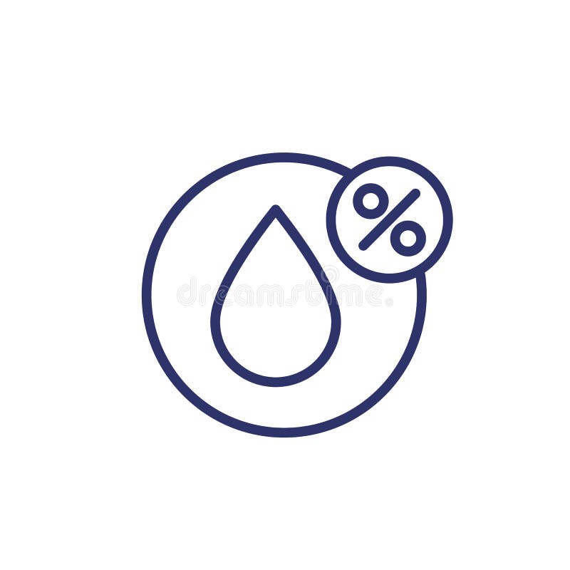 Humidity Line Icon, Water Drop and Percent Stock Illustration - Illustration of moisture ...