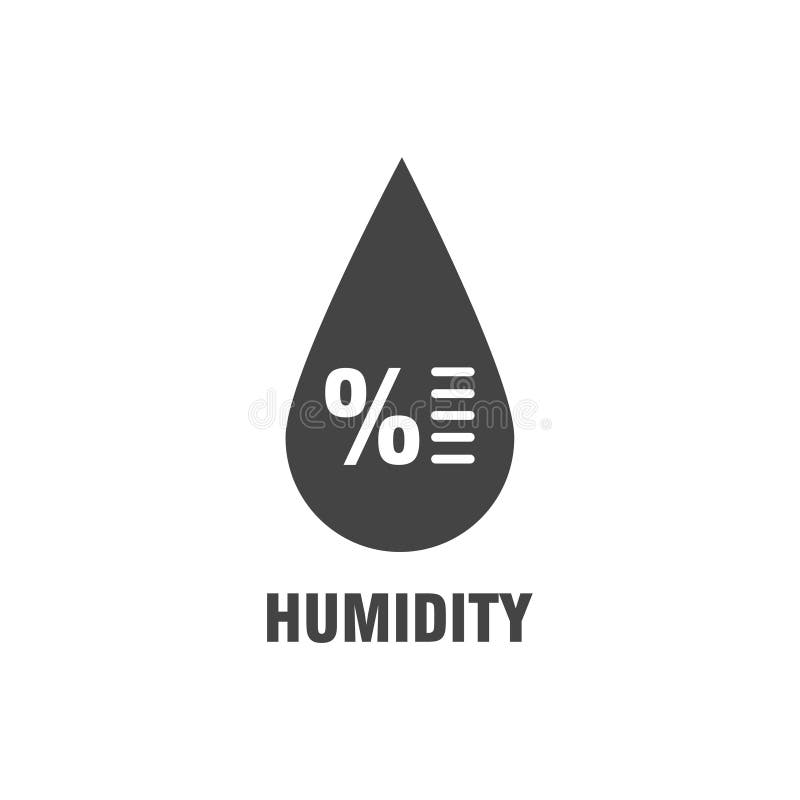 Vector Humidity Icon. a Drop of Water and a Thermometer on White ...