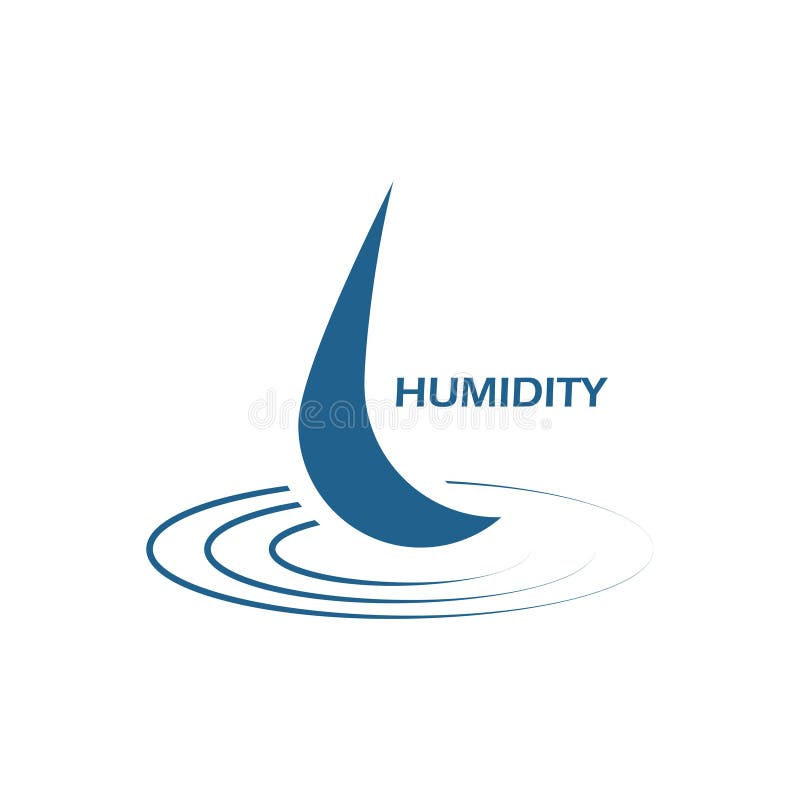 Vector Humidity Icon. a Drop of Water and a Thermometer on White ...