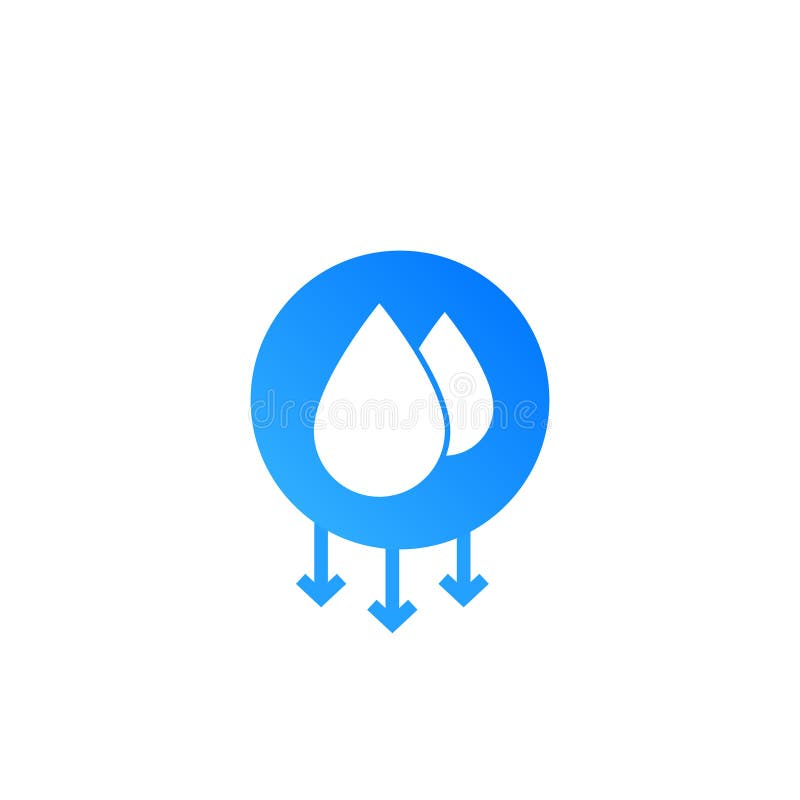 Humidity Water Icon. Vector Temperature Dry Air Humidity Icon Symbol ...