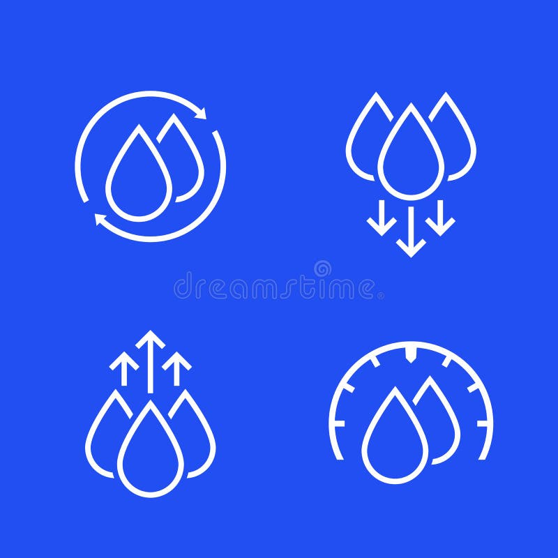 Humidity Water Icon. Vector Temperature Dry Air Humidity Icon Symbol ...