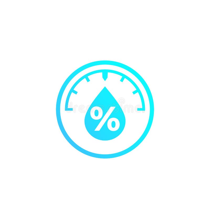 Humidity Water Icon. Vector Temperature Dry Air Humidity Icon Symbol ...