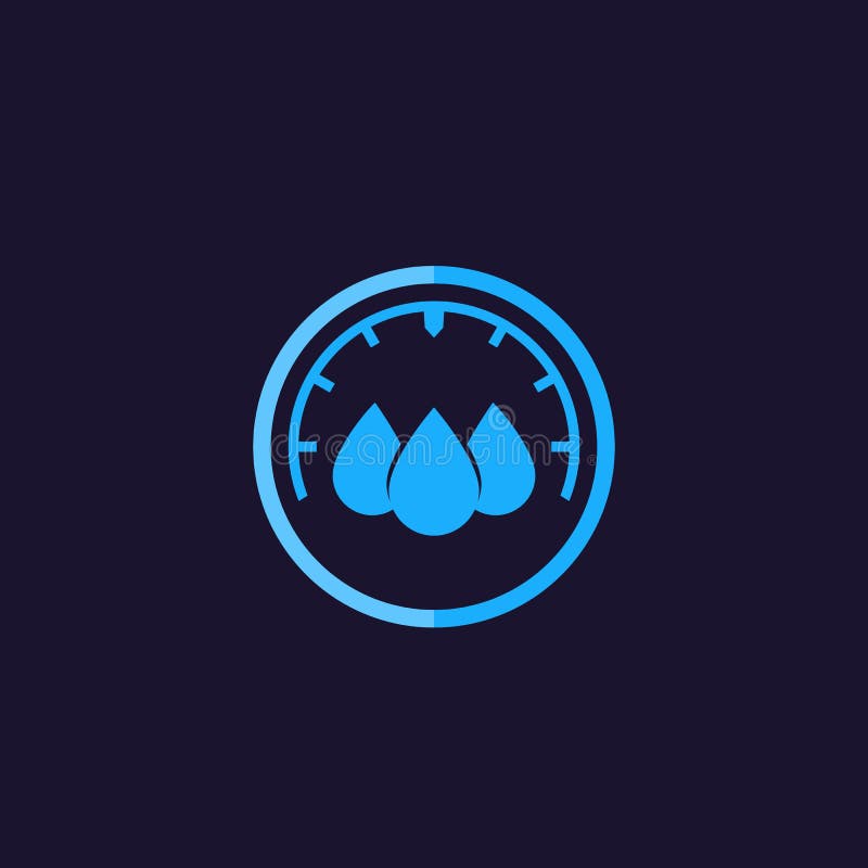 Humidity Water Icon. Vector Temperature Dry Air Humidity Icon Symbol ...