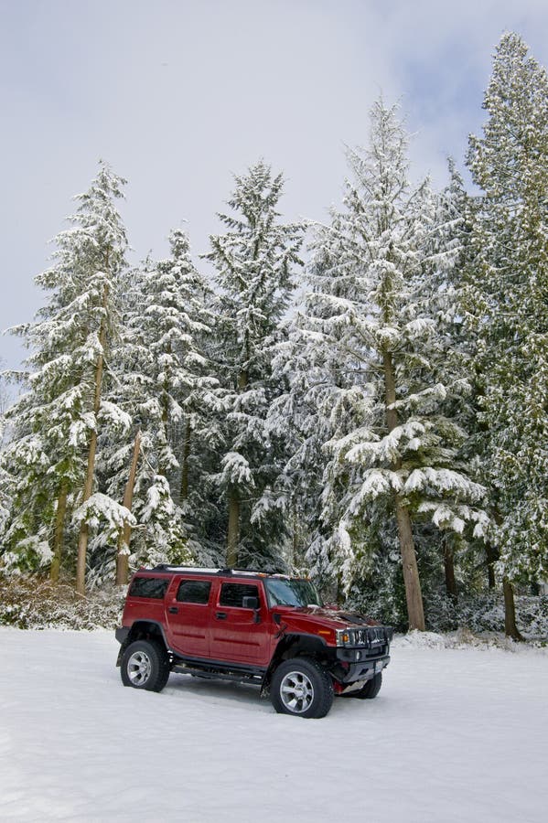 Off Road Hummer H2 in the Snow Stock Image - Image of winter, vehicle ...