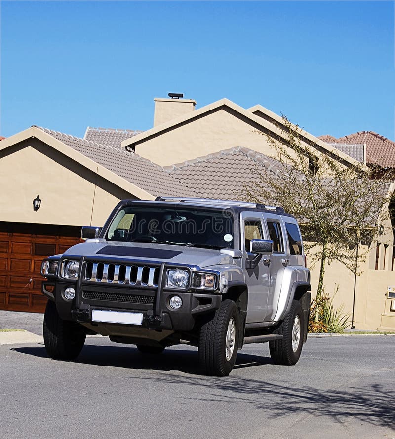 Silver SUV in Driveway stock photo. Image of vehicle, truck - 3212636