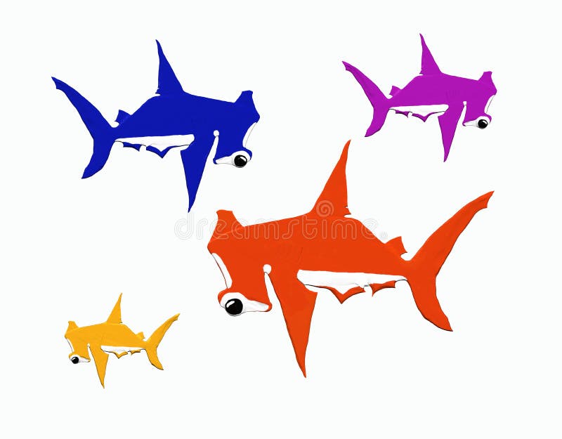 Hummer sharks stock illustration. Illustration of four - 37778237
