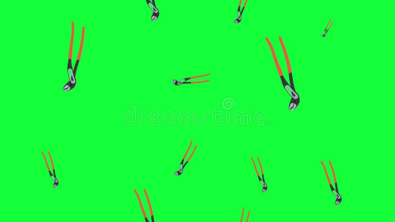 Hummer Tools Group Animation on Green Screen Chroma Key Stock Footage ...