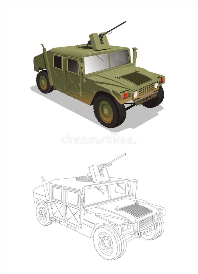 Hummer war jeep stock illustration. Illustration of army - 8725898