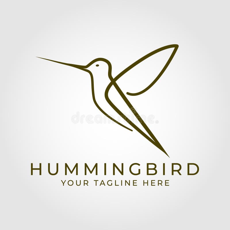 Humming Bird Line Art Luxury Illustration Vector Logo Stock Vector ...