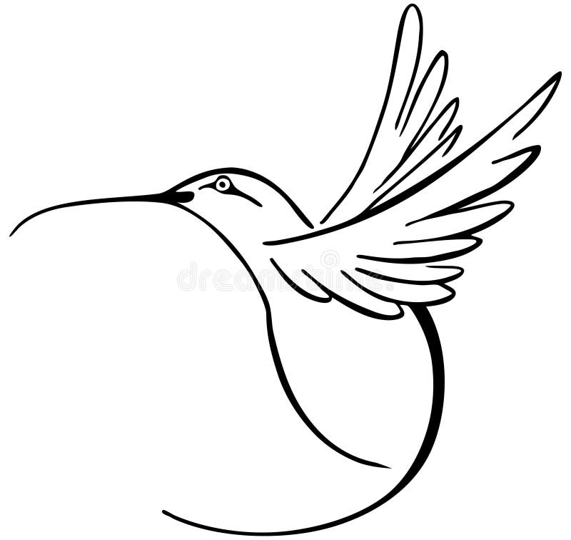 Simple Hummingbird Outline Tattoo