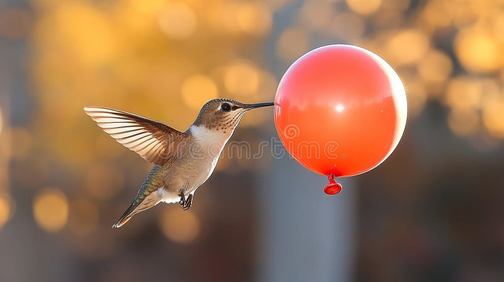 Hummingbird and Balloon stock illustration. Illustration of zoology ...