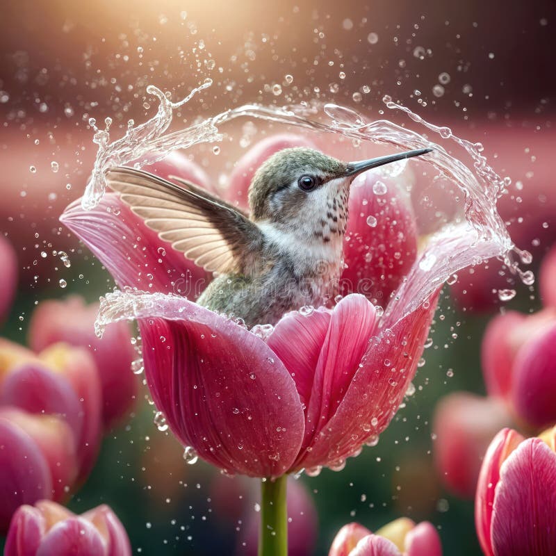 Hummingbird Bathing Stock Illustrations – 11 Hummingbird Bathing Stock ...