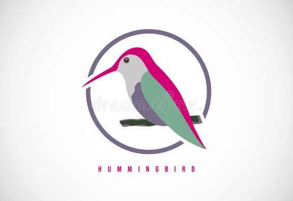 Hummingbird in a Circle. Hummingbird Logo Design Template Vector Stock ...