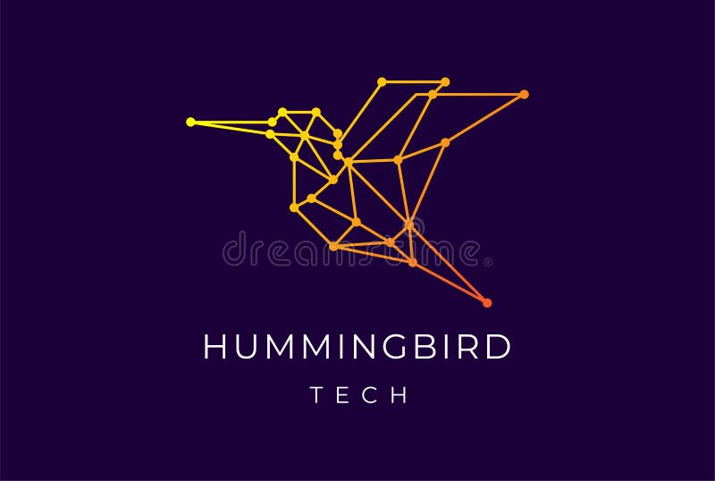 Hummingbird Colibri Bird Digital Electronic Circuit Chip for Smart Tech ...