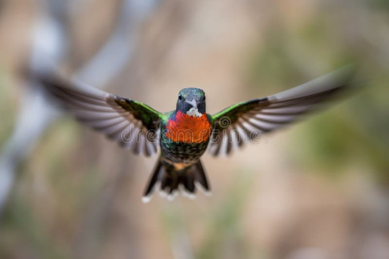 Hummingbird in Flight, Its Wings a Blur Stock Illustration ...