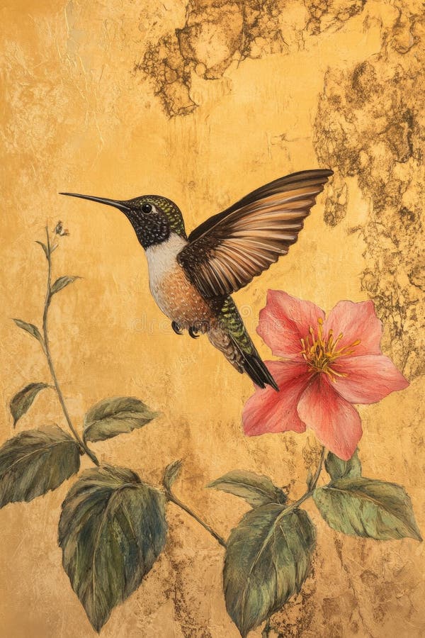 Hummingbird and Flower: a Botanical Masterpiece Stock Illustration ...