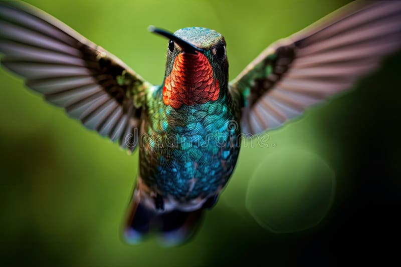 A Hummingbird Flying in the Air Stock Illustration - Illustration of ...