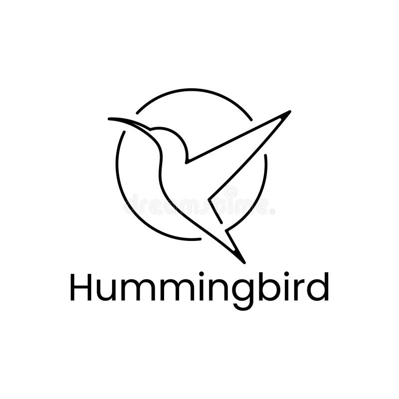 Hummingbird Line Abstract Simple Modern Logo Isolated Black Background ...