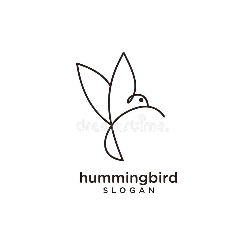 Hummingbird Line Abstract Simple Modern Logo Isolated Black Background ...