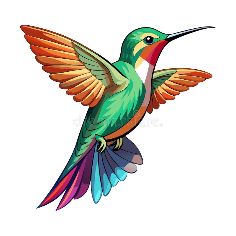 Hummingbird Mascot Vector Sticker Design Stock Vector - Illustration of ...