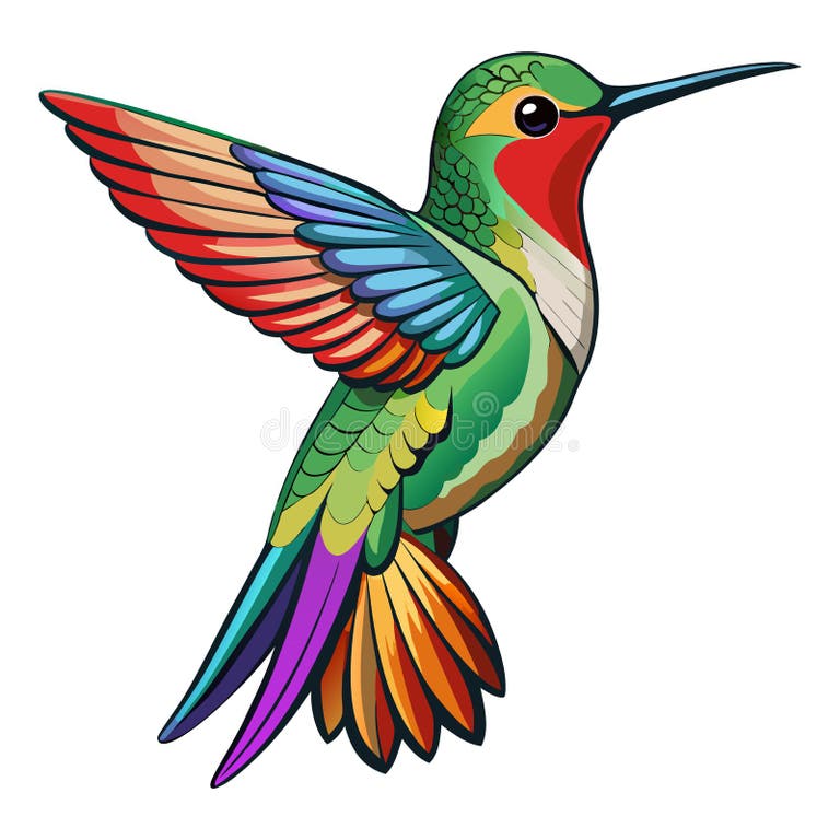 Hummingbird Mascot Vector Sticker Design Stock Vector - Illustration of ...