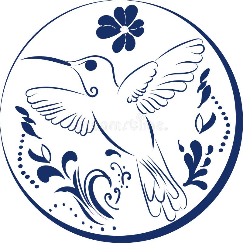 Hummingbird Mexican Talavera Art Illustration Mosaic in Vector Format ...