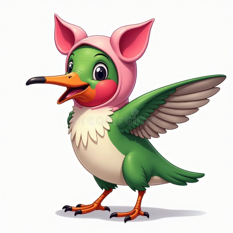 Hummingbird in Pig Hood, Isolated Background, Isolated Background Stock ...