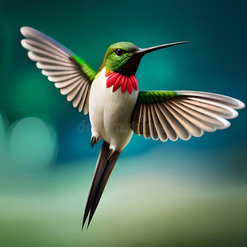 Hummingbird Realistic Digital Image Stock Illustration - Illustration ...
