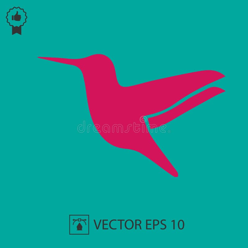 Hummingbird Vector Icon. Bird Symbol Stock Vector - Illustration of ...