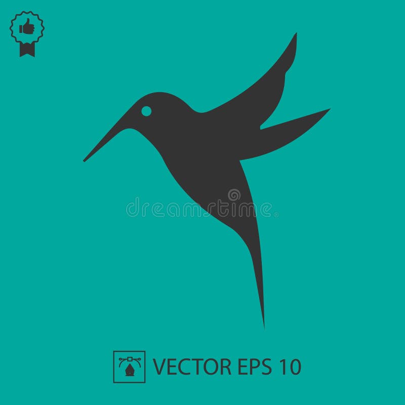 Hummingbird Vector Icon. Bird Symbol Stock Vector - Illustration of ...