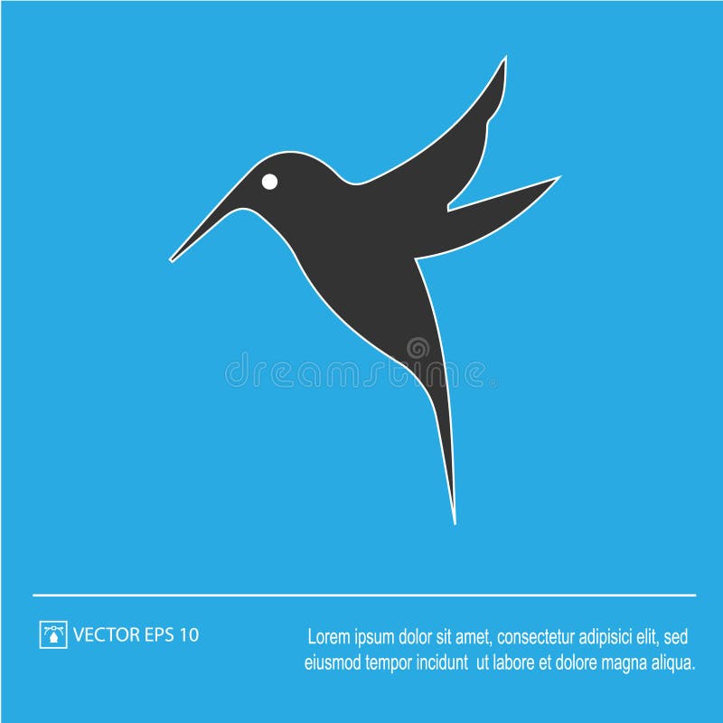 Hummingbird Vector Icon. Bird Symbol Stock Vector - Illustration of ...