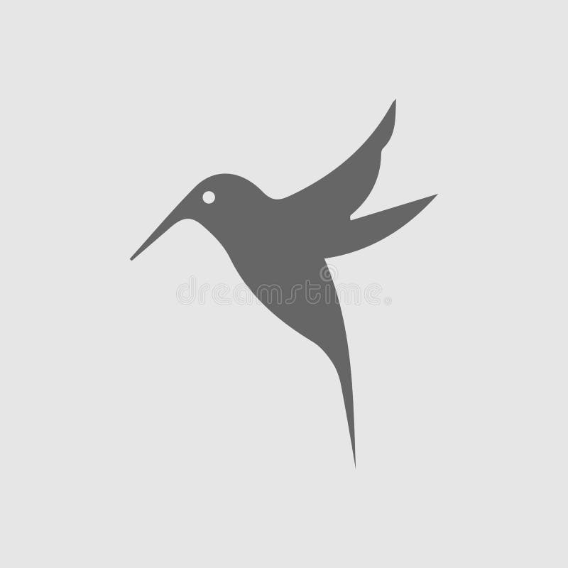 Hummingbird Vector Icon. Bird Symbol Stock Vector - Illustration of ...