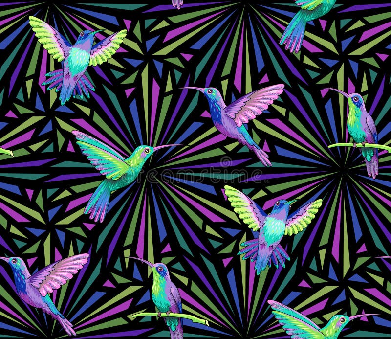 Hummingbirds pattern stock vector. Illustration of modern - 128576362