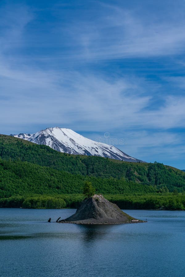 Hummock in Coldwater Lake Formed by Volcano Stock Photo - Image of ...