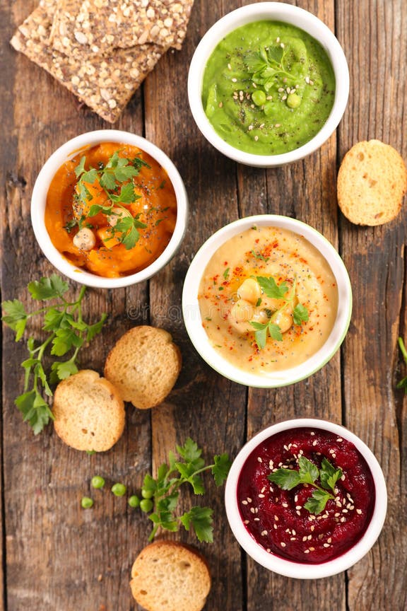 Hummus and dips stock photo. Image of vegan, hummus - 114123290