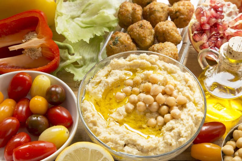 Hummus and falafel stock photo. Image of palestinian - 181552430