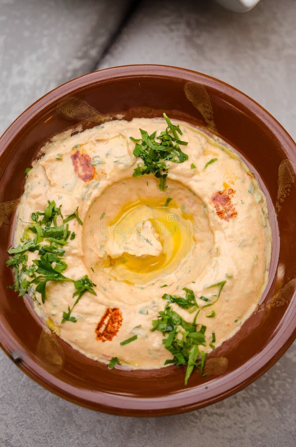Hummus with paprika stock image. Image of appetizer, kernels - 43383145