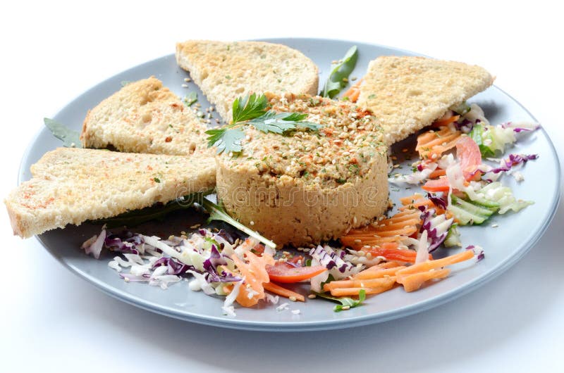 Hummus On A Plate, Hand Holding Pita Bread, Eating Stock Image - Image ...