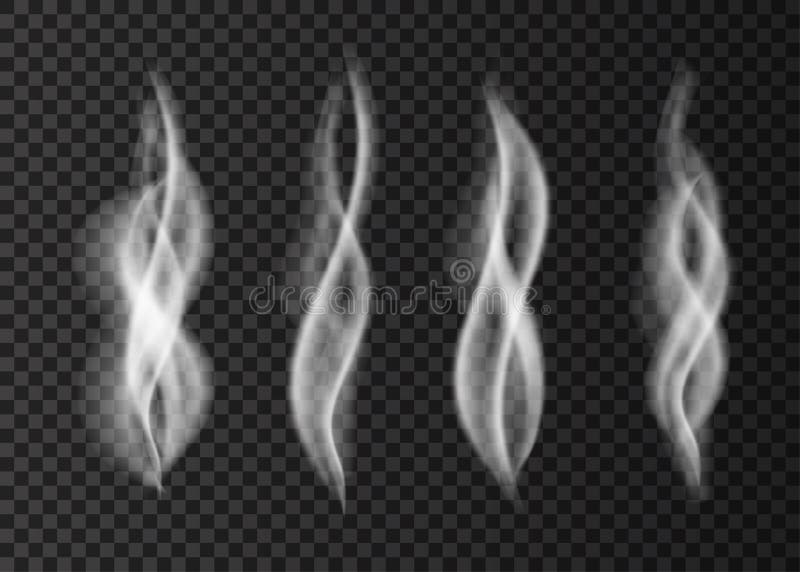 Humo Blanco Aislado En Fondo Transparente Ilustración del Vector ...