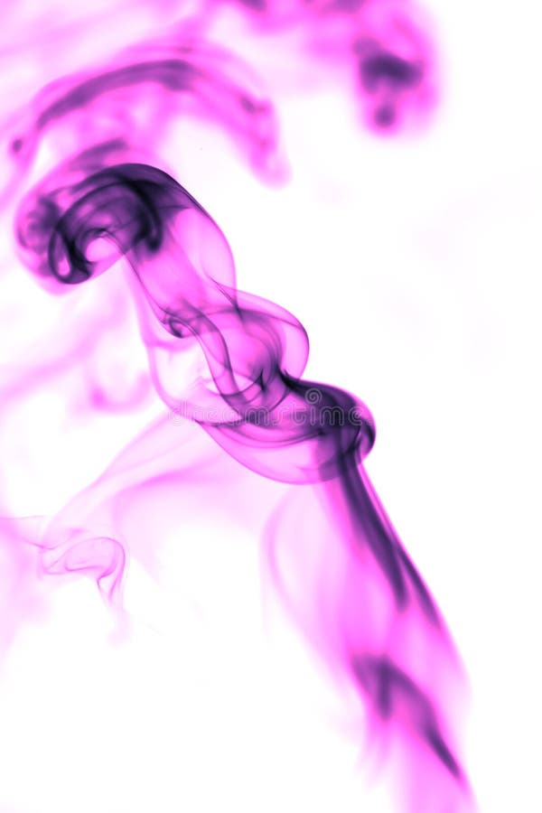 Humo Rosado En Un Fondo Blanco, Remolino Abstracto Del Humo Foto de ...