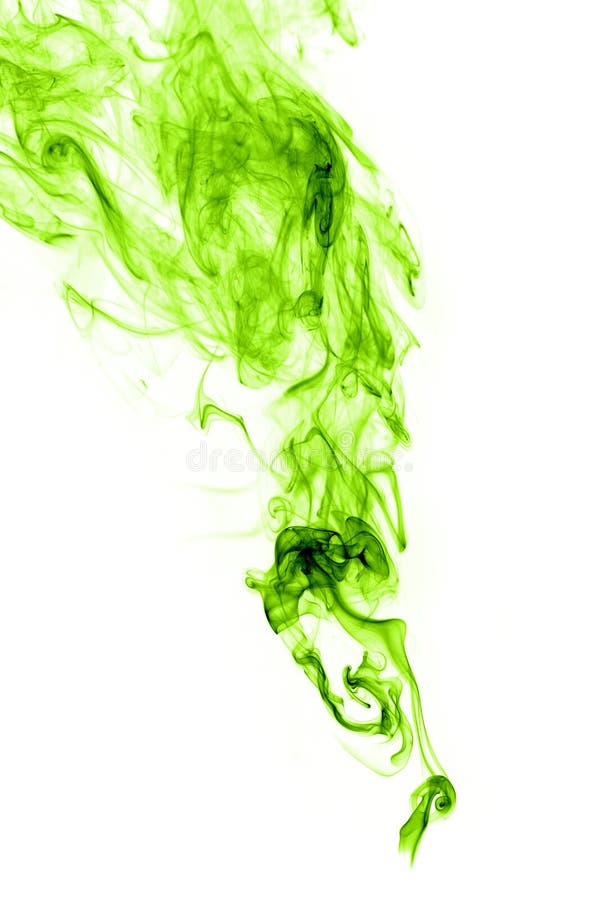 El Humo Verde En Un Fondo Blanco, Humo Abstracto Remolina Foto de ...