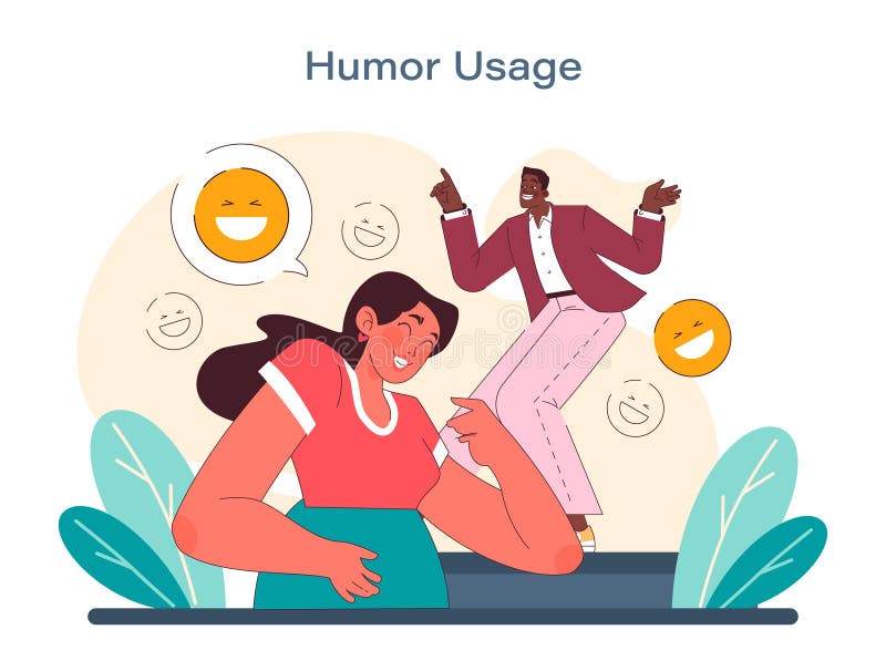 Humor Usage Concept. a Lively Stock Vector - Illustration of ...