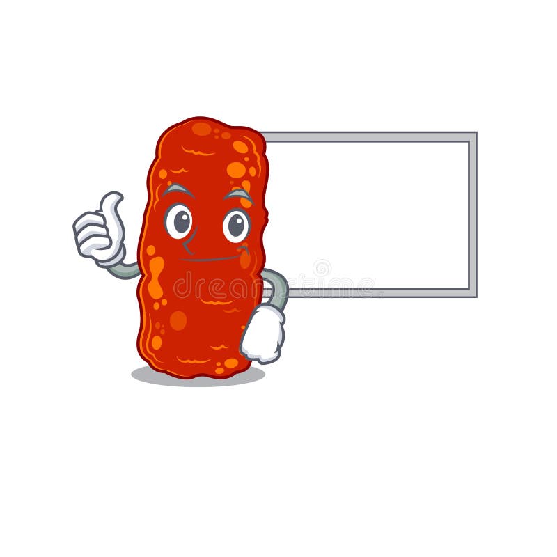 Humorous Bacteria Spirilla Cartoon Design Thumbs Up Bring a White Board ...